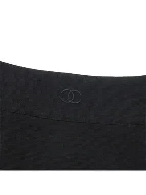 CHANEL | Skirts | Chanel Vintage Skirt 38 Cc Logo Black | Poshmark